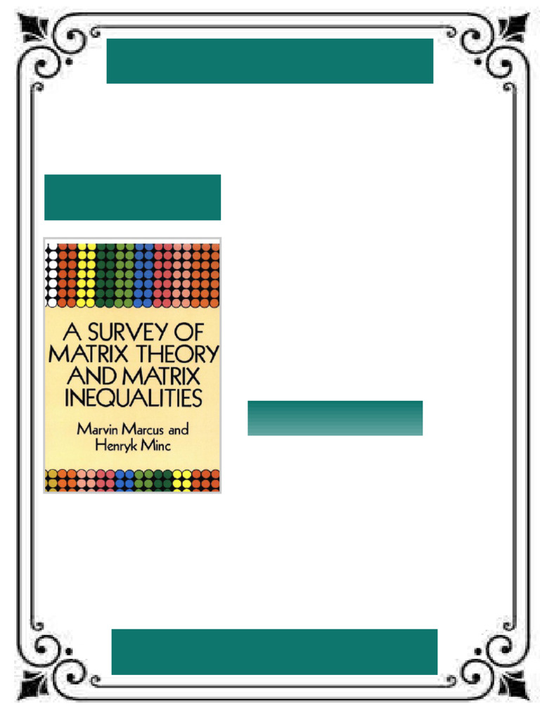A Survey of Matrix Theory and Matrix Inequalities Marcus ebook ...