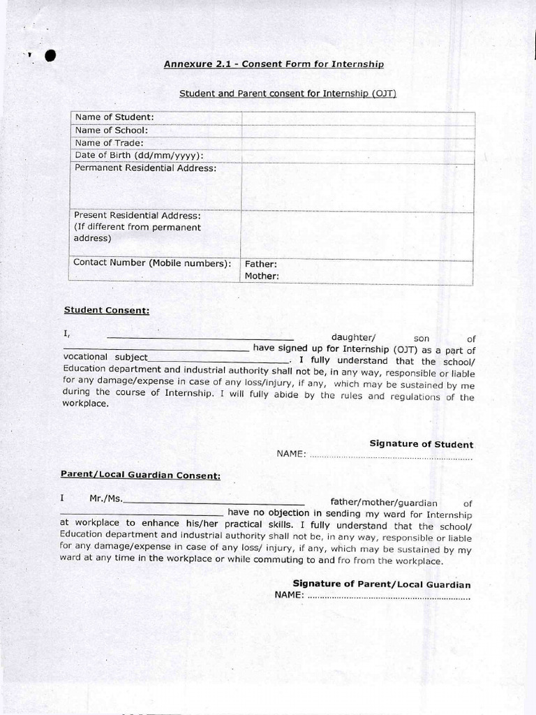 Consent Form Ojt | PDF