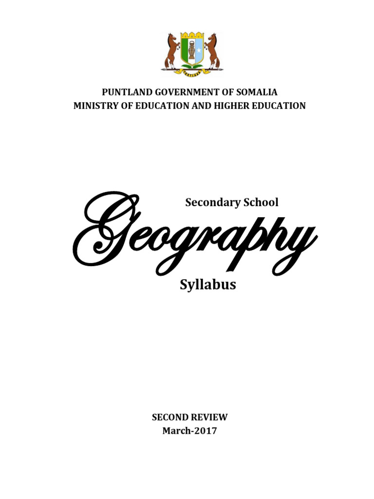 Puntland Secondary Geography Syllabus | PDF | Soil | Oceans