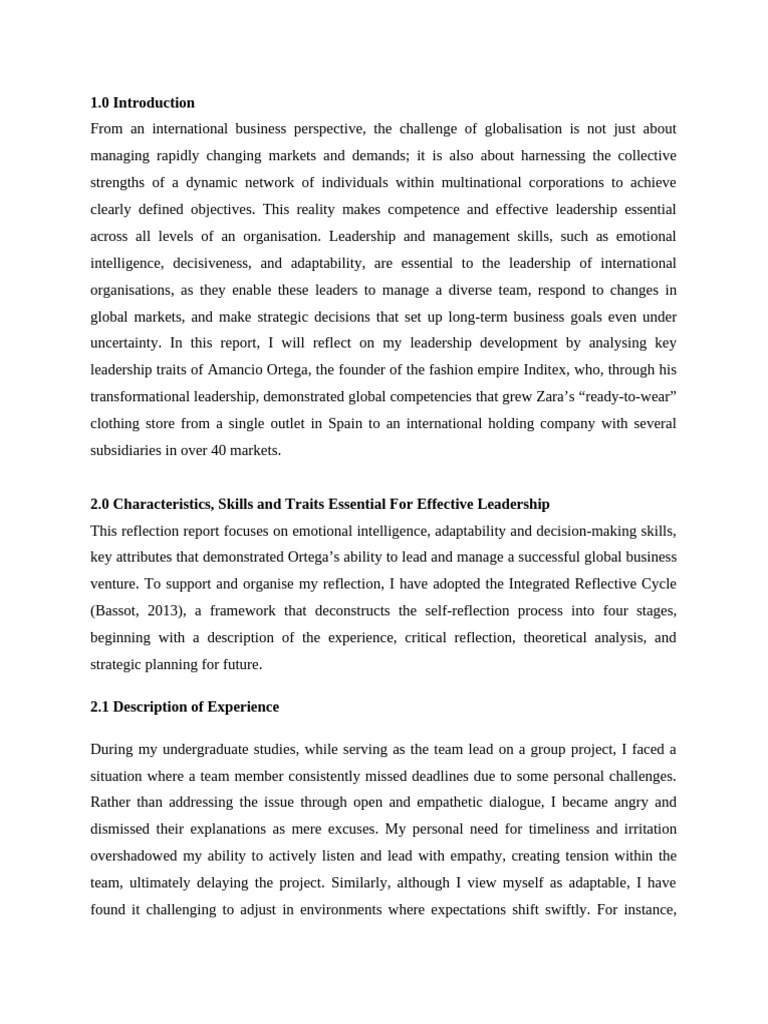 Self Reflection on Leadership | PDF | Leadership | Decision Making