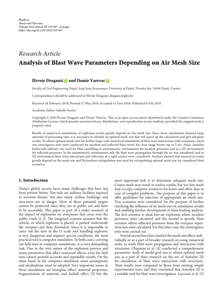 REFRENCE 34 Analysis of Blast Wave Parameters Depending on Air | PDF ...