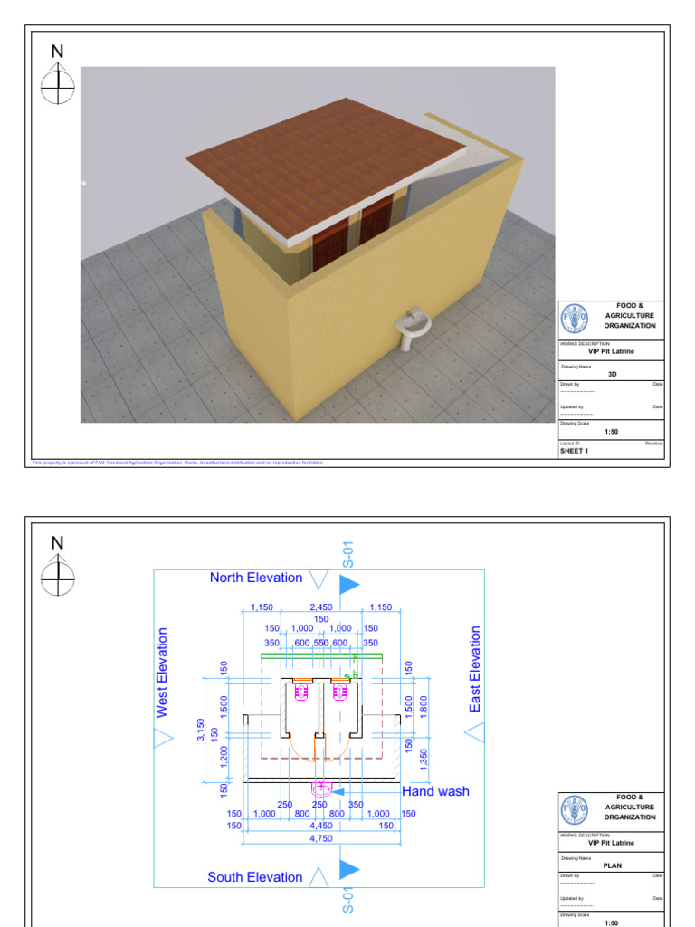 VIP Pit Latrine Design Drawings | PDF | Building Technology | Civil ...