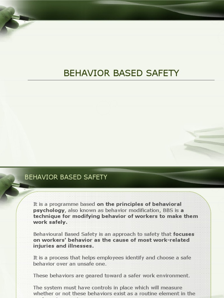 Presentation & Training - HSE Behavior Based Safety | PDF | Safety ...