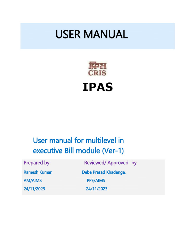 Executive Bill Module User Manual | PDF | Computing | Software