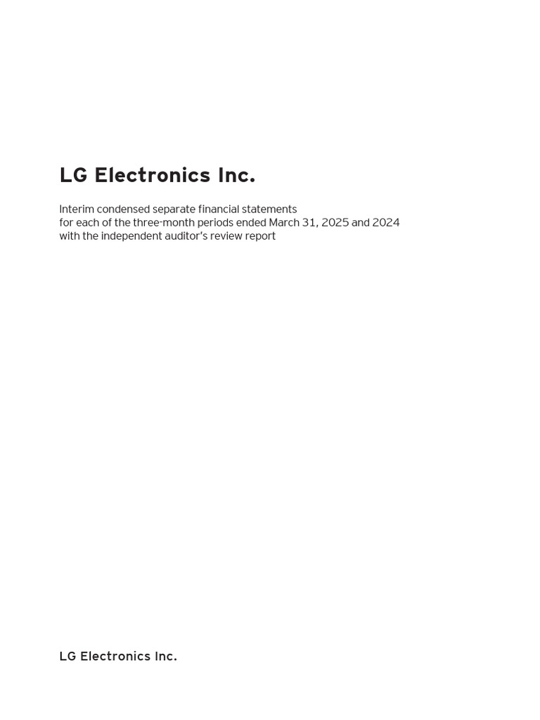 2025 1Q LGE Separate Review Report | PDF | Audit | Historical Cost