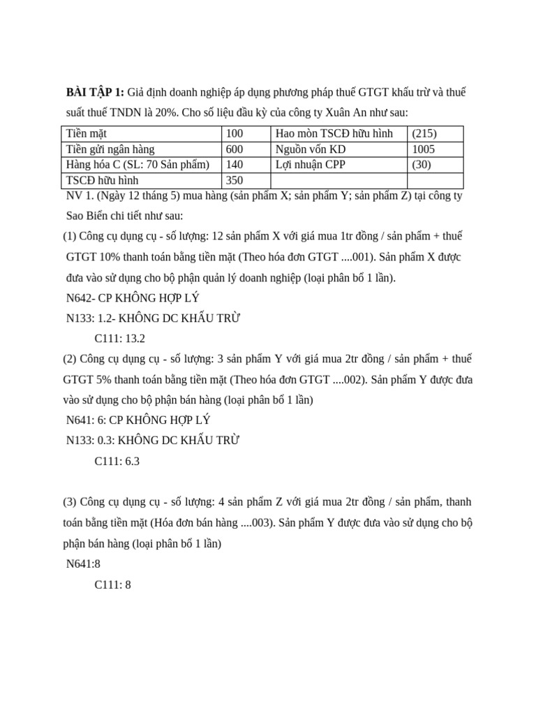 Bai Tap KTT TNDN | PDF