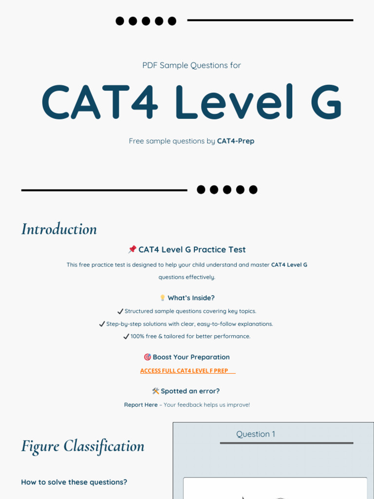 Cat4 Level g Practice Test PDF | PDF