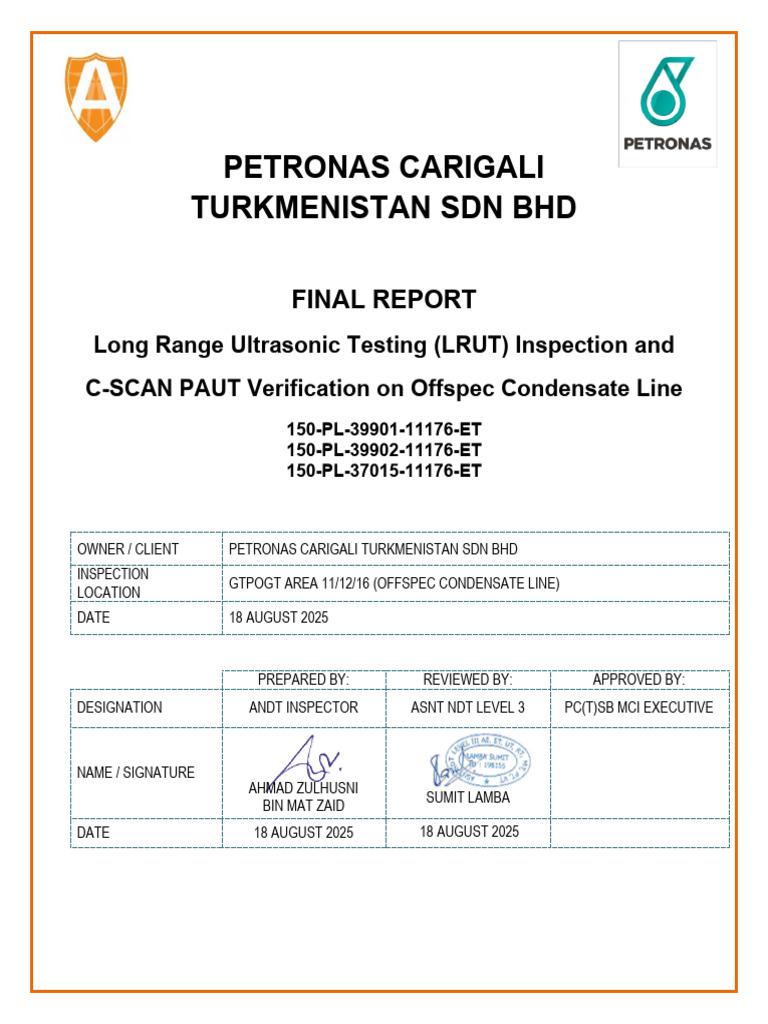 Final Report Offspec Condensate Line | PDF | Mechanical Engineering ...