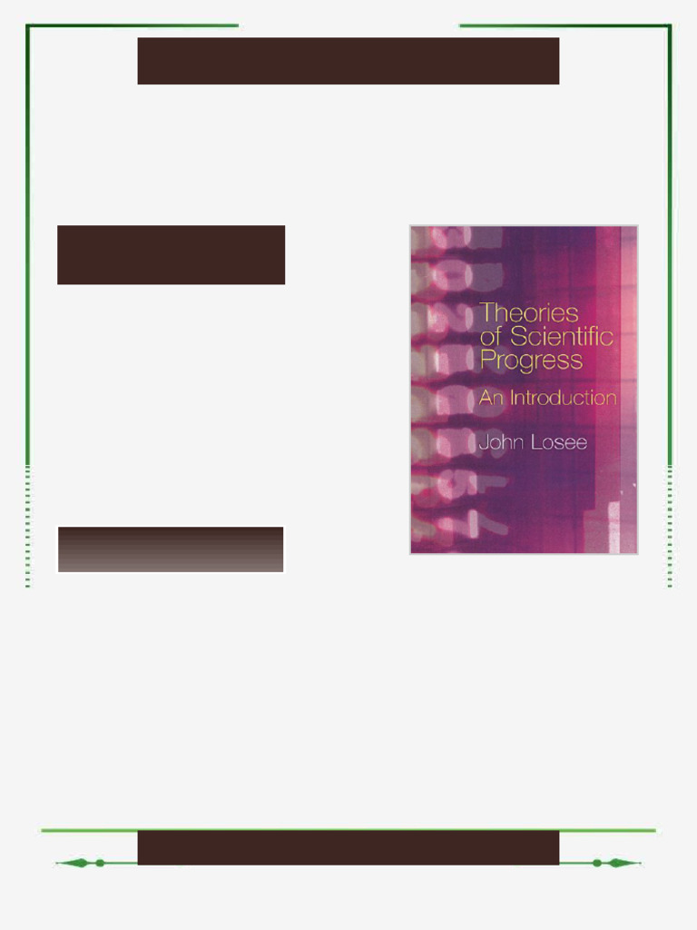 Theories of Scientific Progress An Introduction 1st Edition John Losee ...