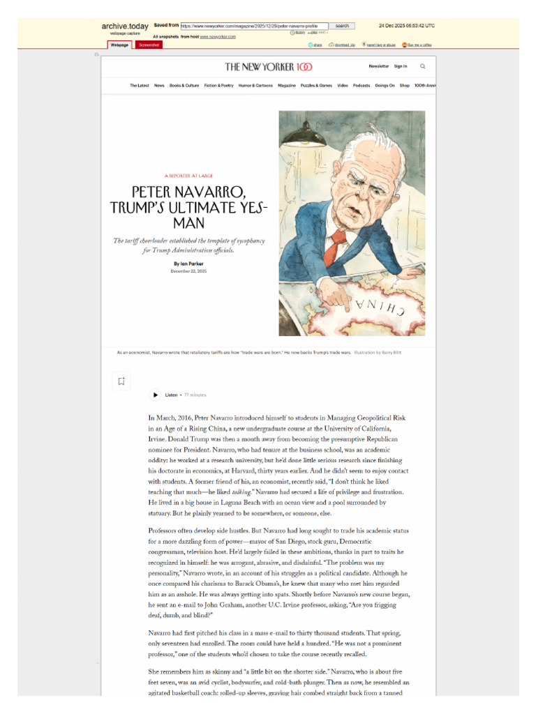 Peter Navarro, Trump's Ultimate Yes Man | PDF