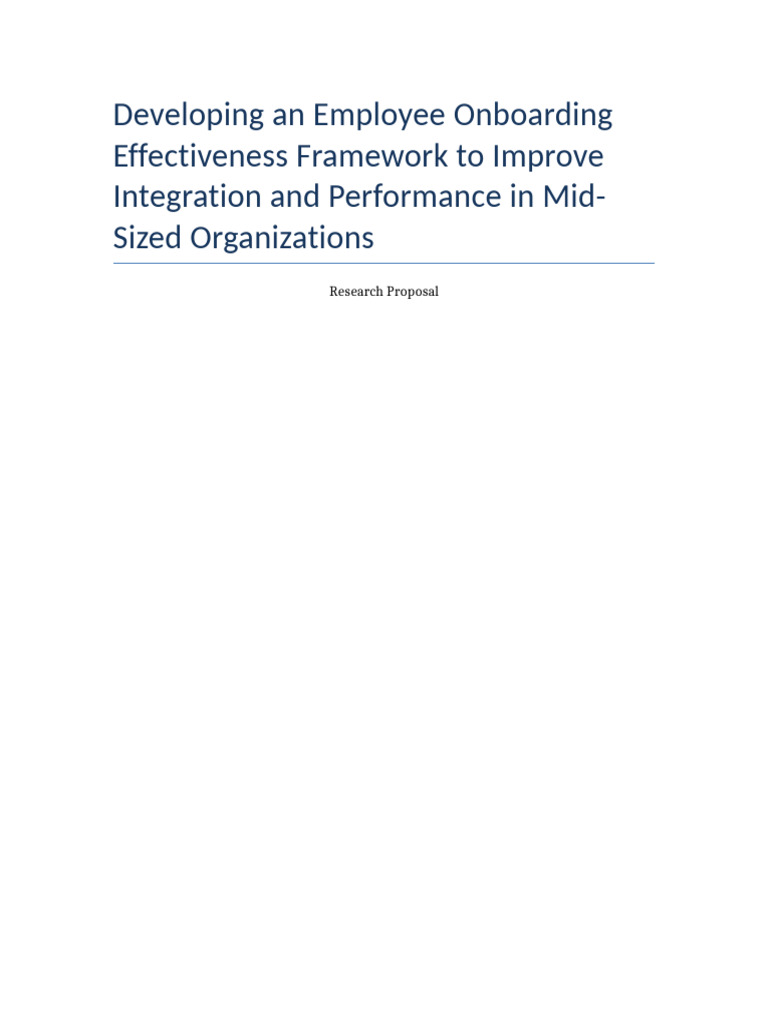 Onboarding Effectiveness Framework for HR | PDF | Employee Retention ...