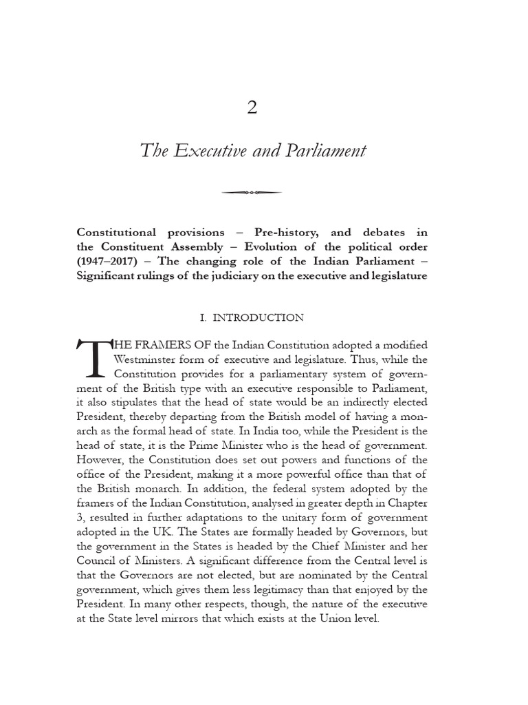 Indian Executive and Parliament Overview | PDF | Indian National ...