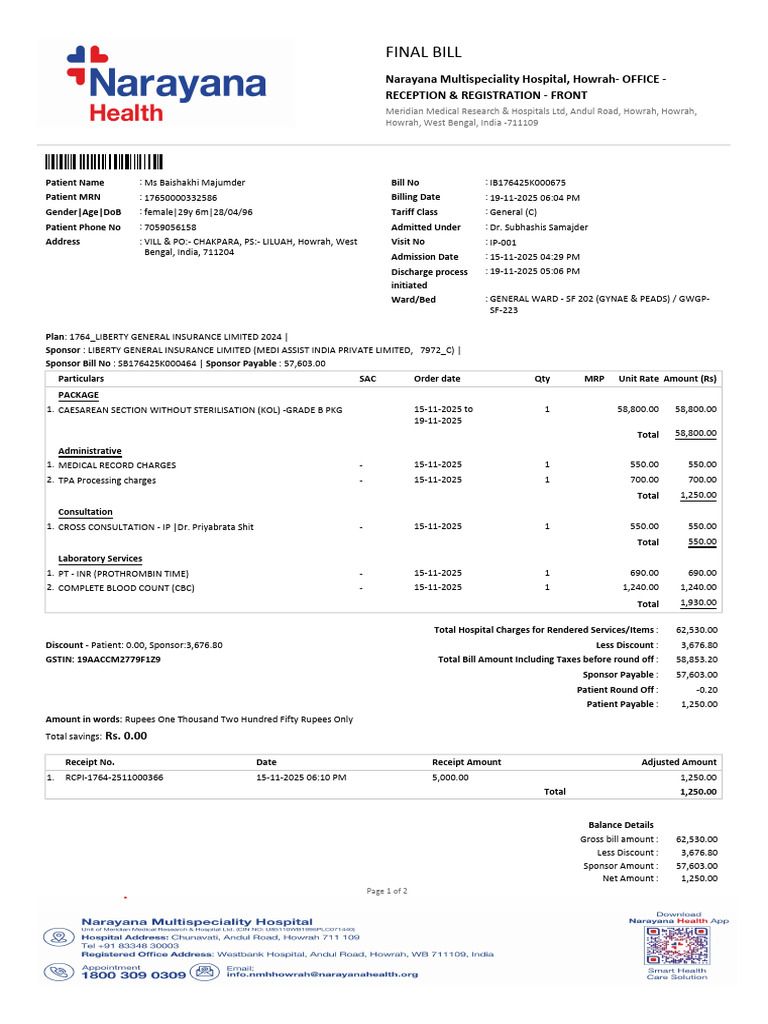 Settled Invoice IB176425K000675 | PDF | Taxation | Social Programs
