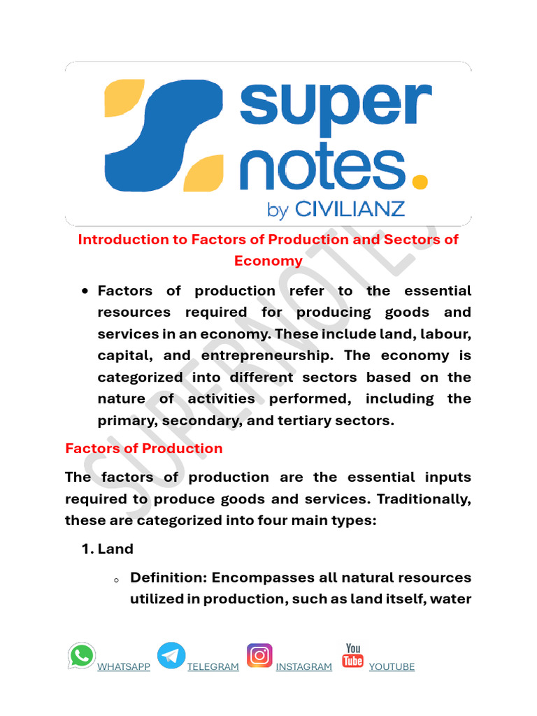 TOPIC 4introduction To Factors of Production and 250506 024644 | PDF ...