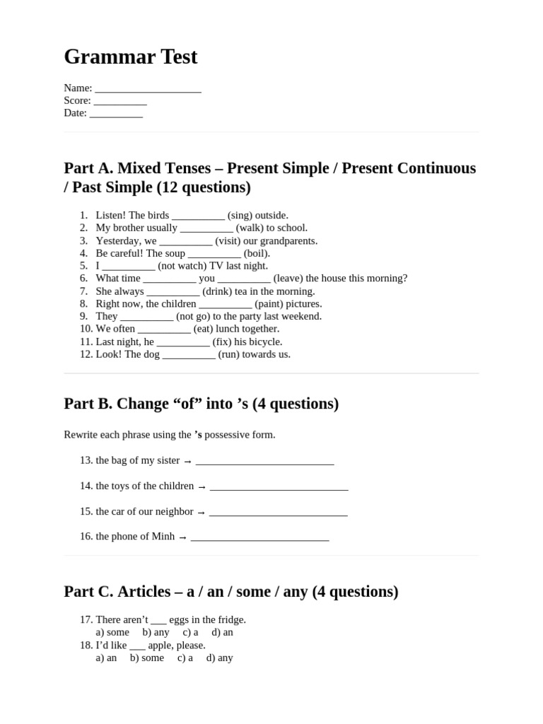 Grammar Exercises (8 Dec) | PDF | Adverb | Linguistics