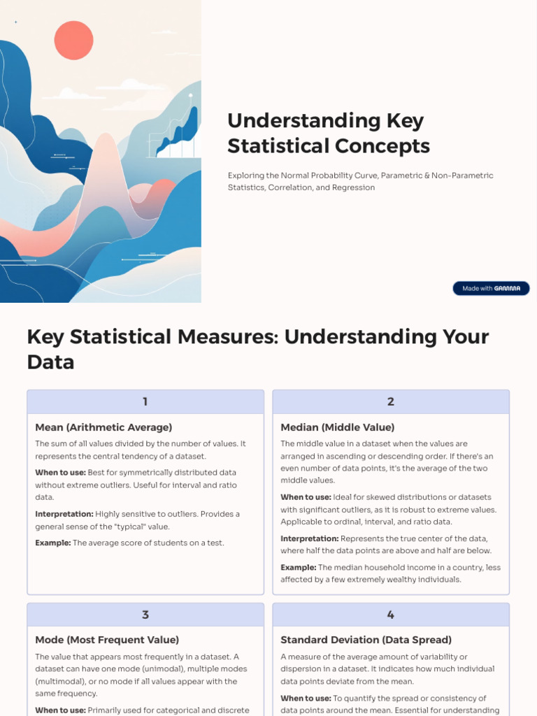 Understanding Key Statistical Concepts | PDF | Mode (Statistics) | Linear Regression