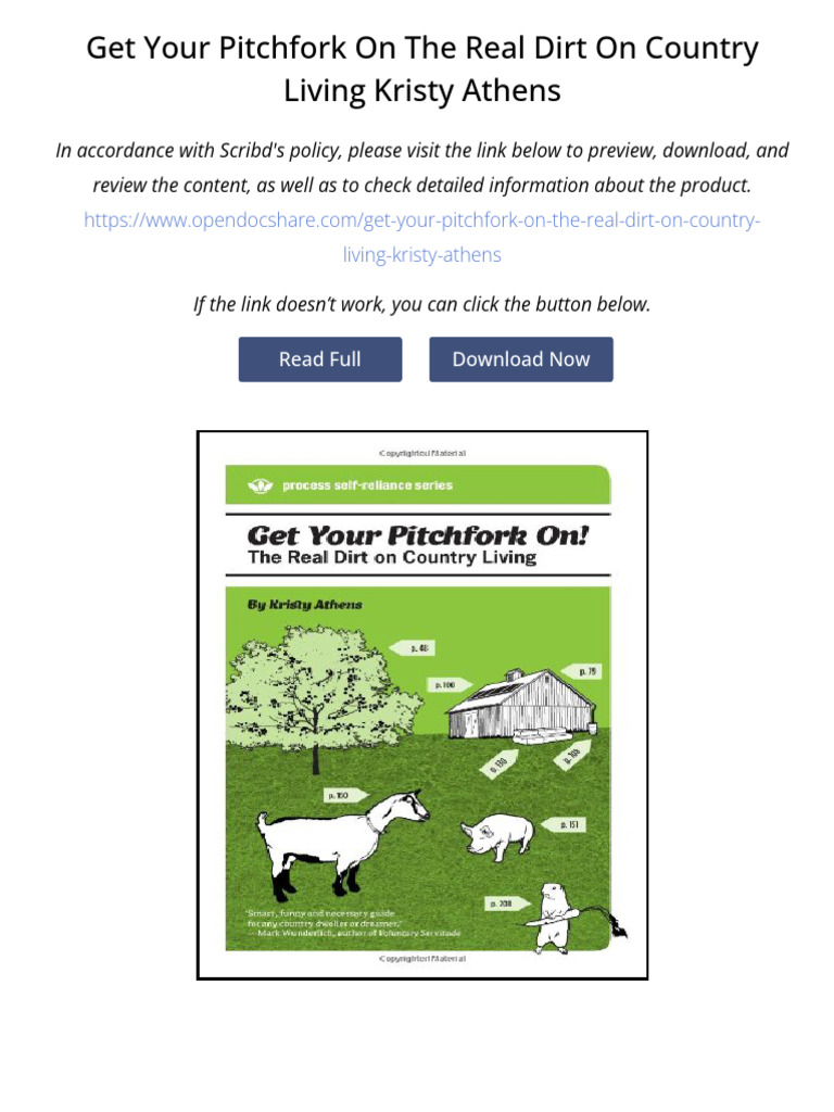Get Your Pitchfork On The Real Dirt on Country Living Kristy Athens | PDF