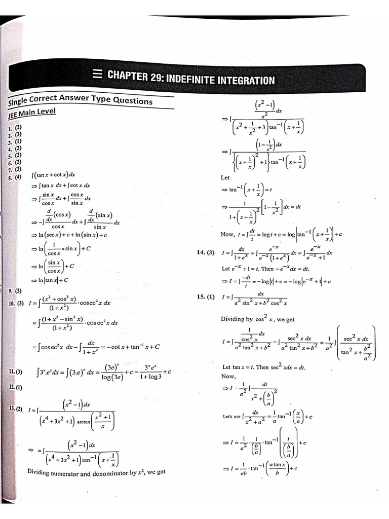 Indefinite Integration | PDF