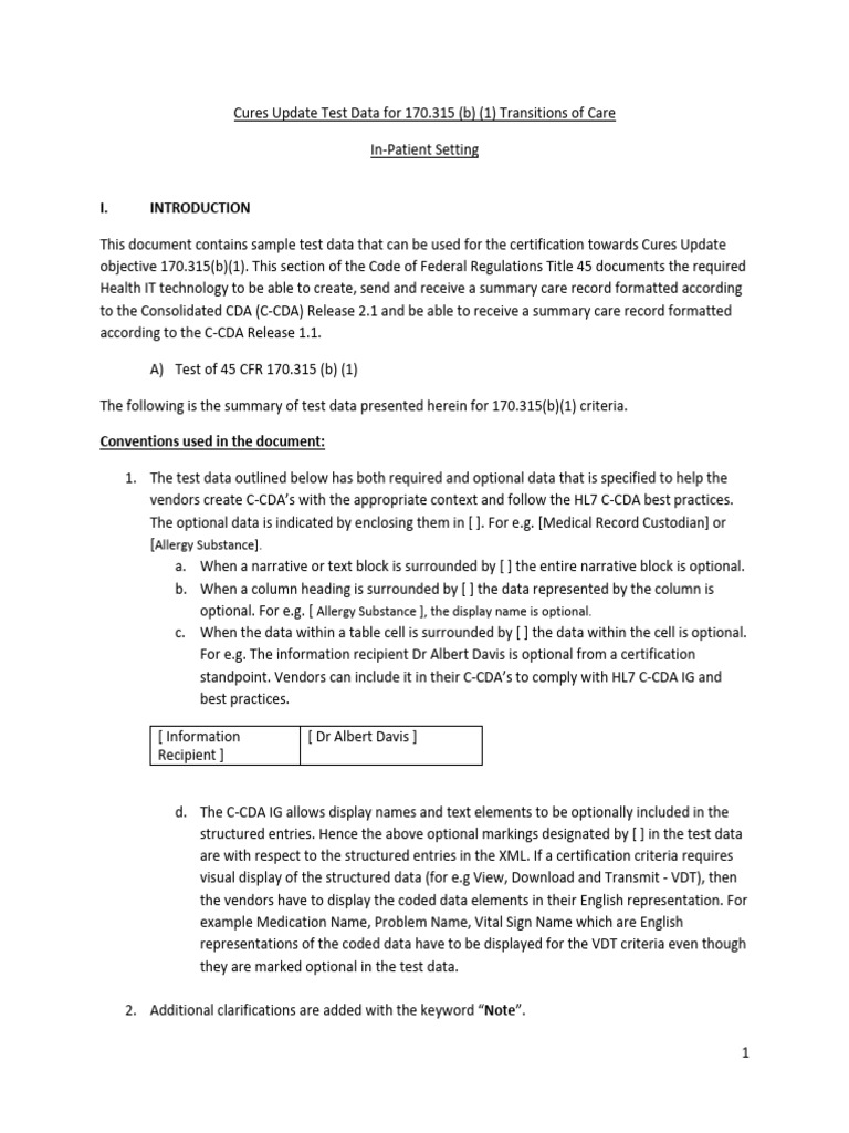 170.315_b1_toc_inp_sample2_v2 | PDF | Medical Record | Blood Pressure