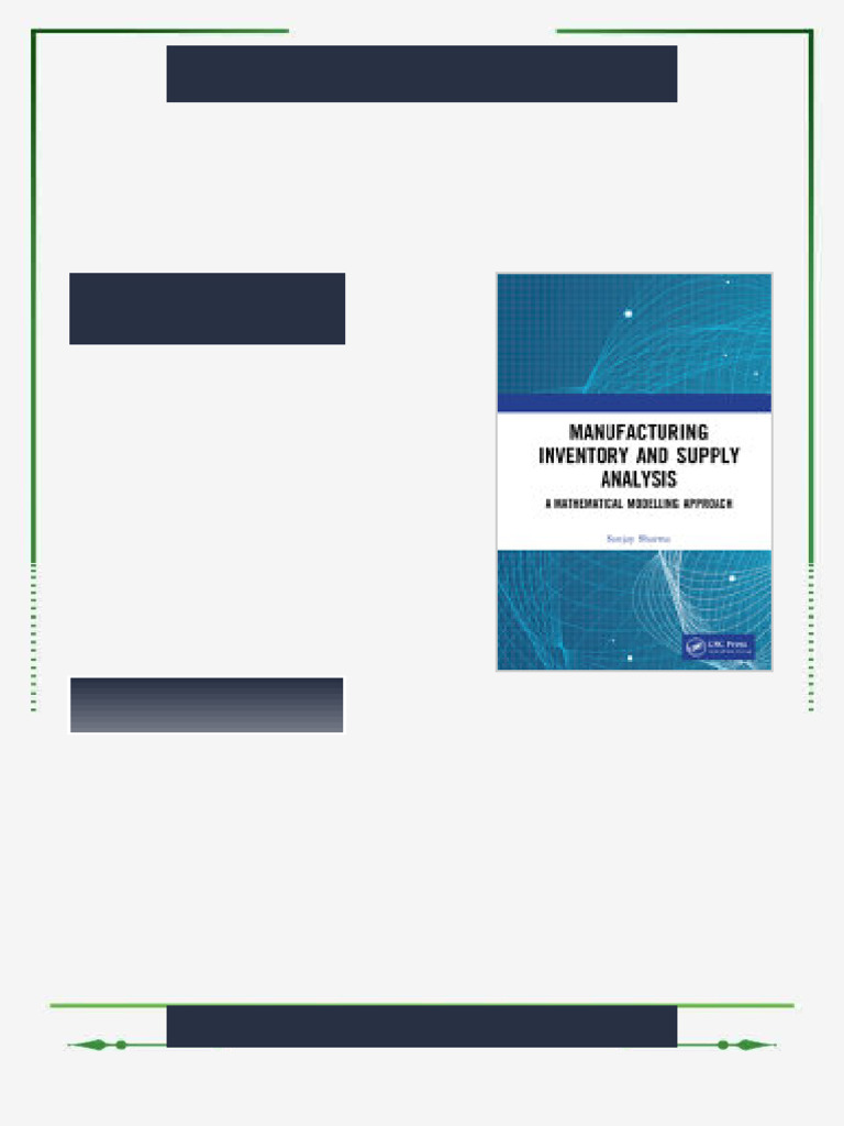 Manufacturing Inventory and Supply Analysis A Mathematical Modelling ...