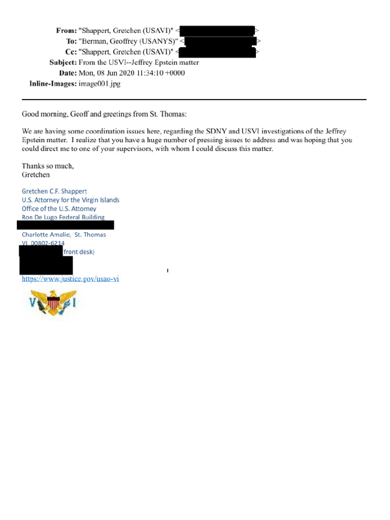 Coordination on Epstein Investigation | PDF