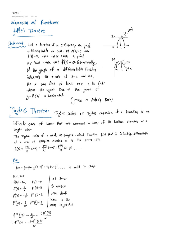 Expansion of Function (Class Notes) | PDF