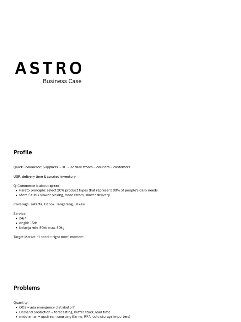 Quick Commerce Business Case Overview | PDF