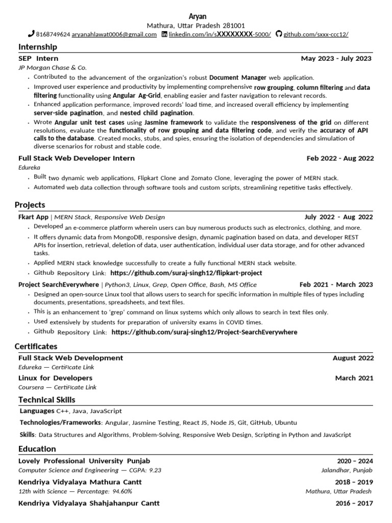 Specialised CV Template | PDF | Java Script | Unit Testing