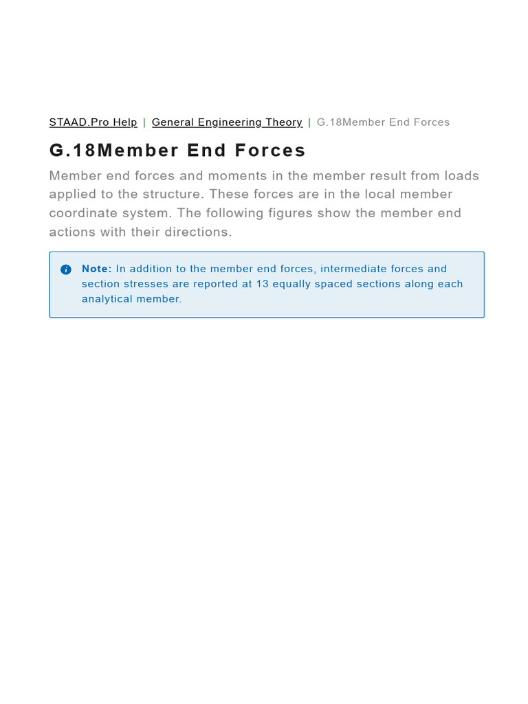 G.18Member End Forces | PDF | Bending | Stress (Mechanics)