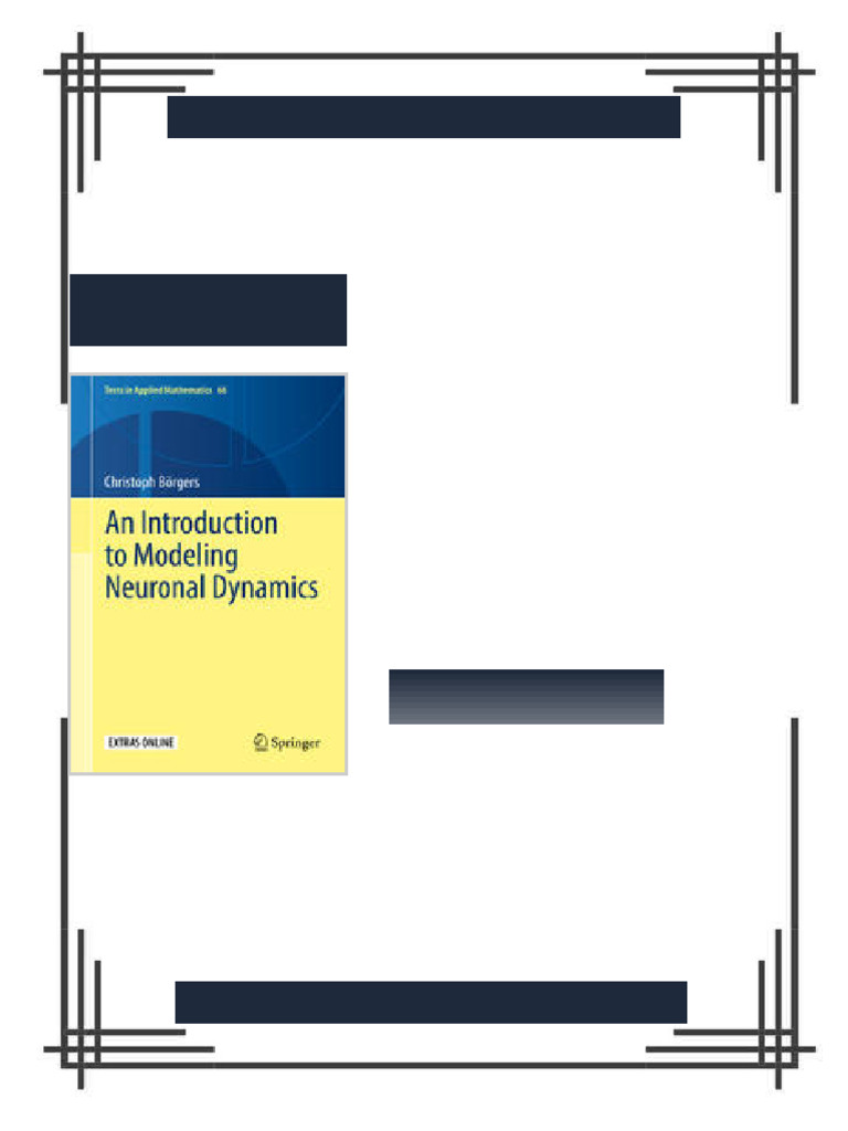 An Introduction to Modeling Neuronal Dynamics 1st Edition Christoph ...
