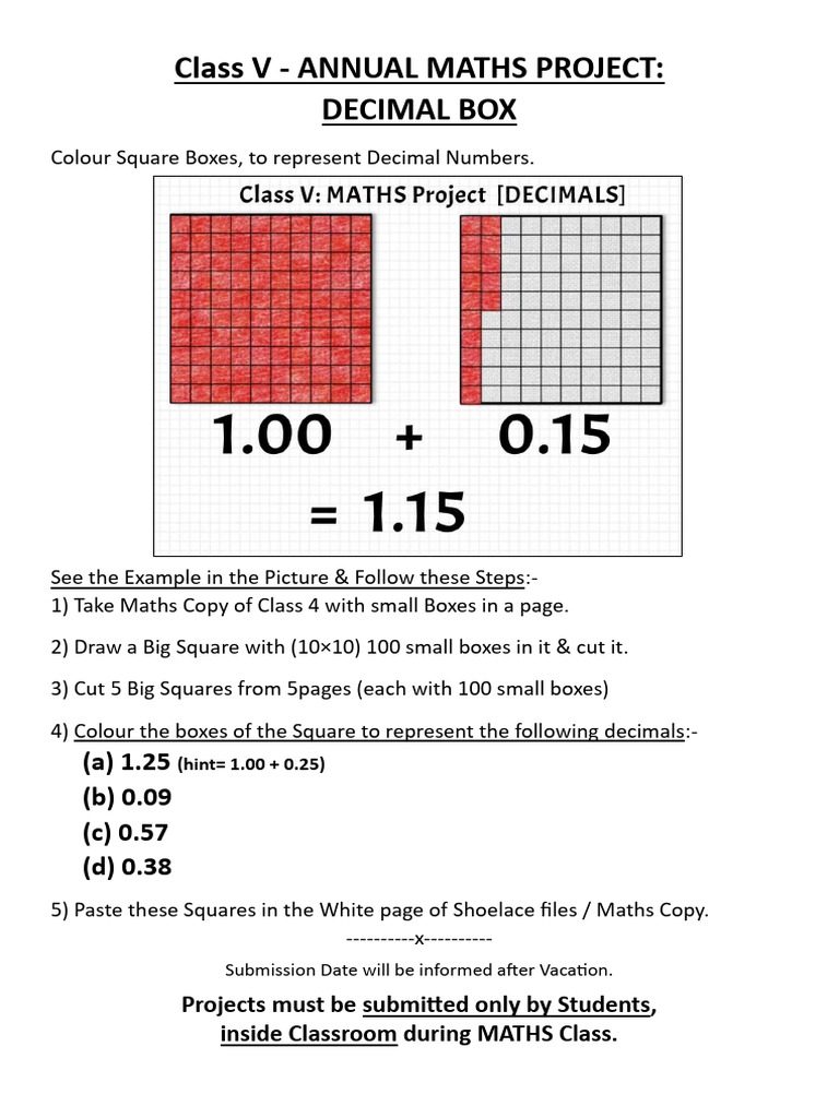 Class5 - PROJECT-2 (Annual) - Decimal Box | PDF