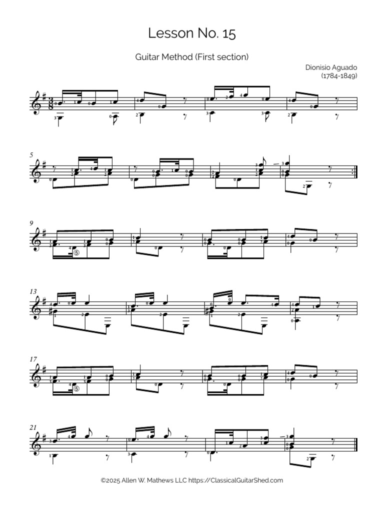 AAA Aguado Guitar Method First Section No15 ClassicalGuitarShed | PDF ...