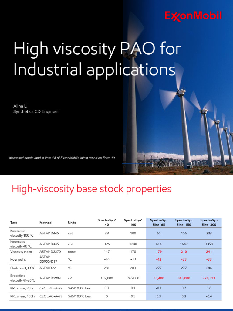High Viscosity PAO for Industrial Applications (1) | PDF | Viscosity ...