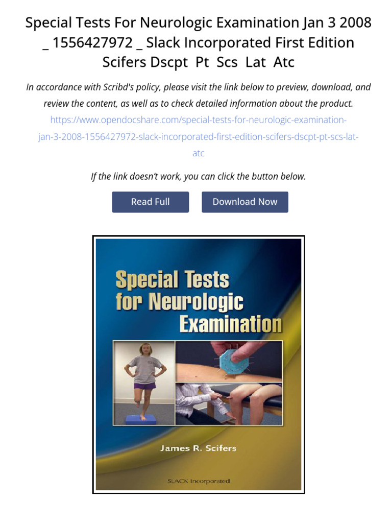 Special Tests for Neurologic Examination Jan 3 2008 _ 1556427972 ...