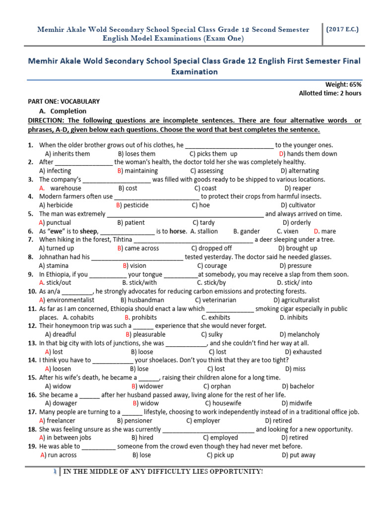 MASS ENGLISH MODEL EXMA FOR SPECIAL 2017 | PDF | Asthma | Respiratory Tract