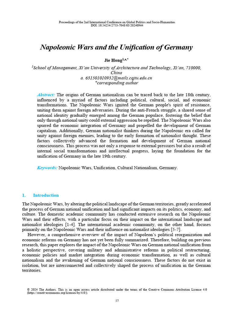 Napoleonic_Wars_and_the_Unification_of_Germany (1) | PDF | Nationalism ...