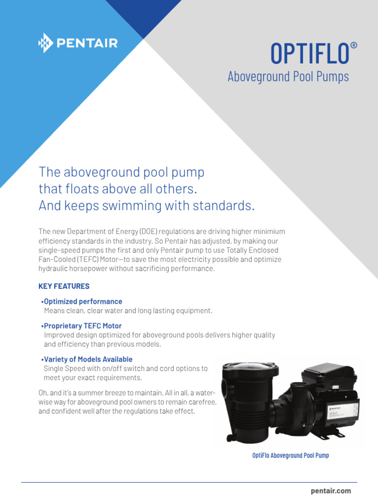 Energy-Efficient OptiFlo Pool Pump | PDF | Pump | Manufactured Goods