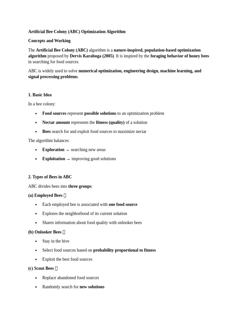 Artificial Bee Colony (1) | PDF | Theoretical Computer Science | Algorithms