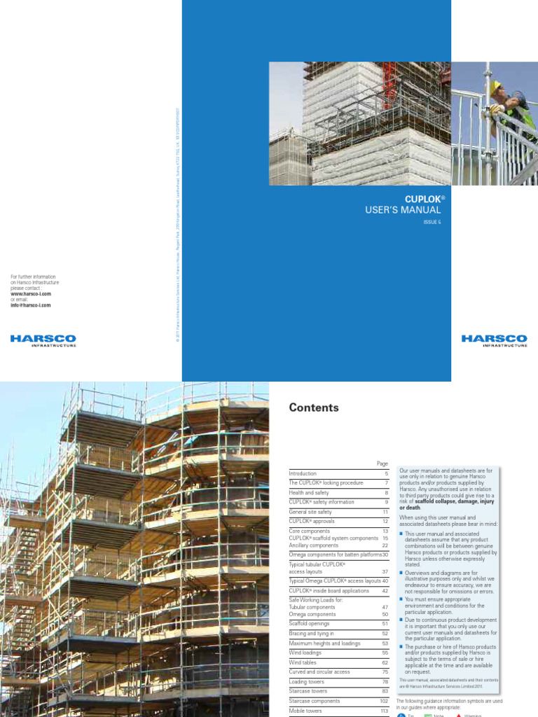 Harsco CUPLOK Users Manual Final 1011 | PDF | Scaffolding | Safety