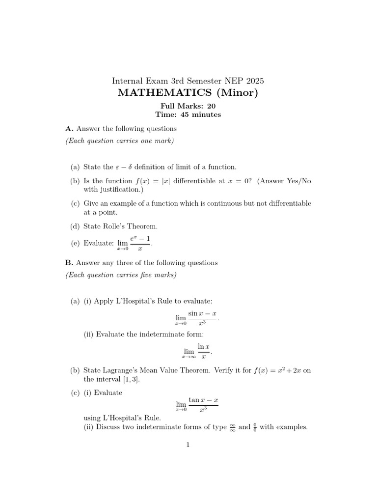 Question Paper Sem3 | PDF