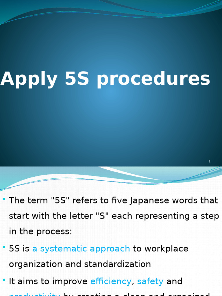 Applying 5S Procedures-1 | PDF