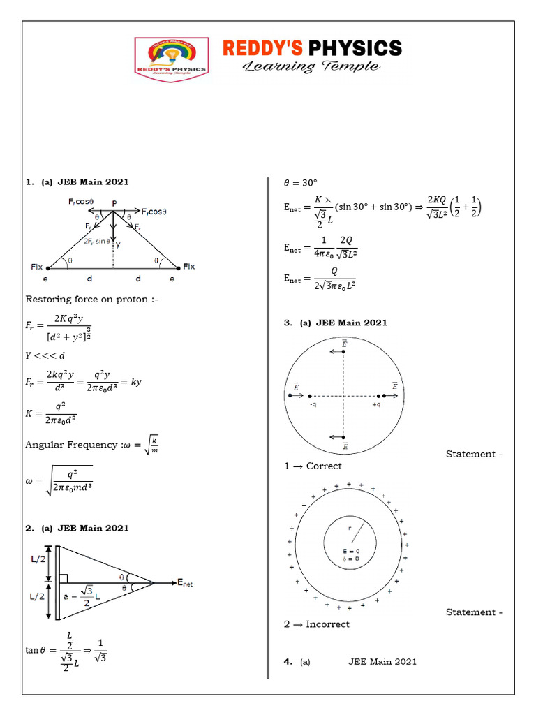 j26 (Electrostatics) Sol | PDF