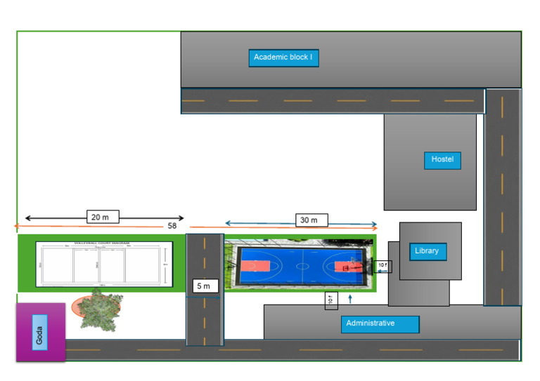 Campus Layout: Academic & Hostel Areas | PDF