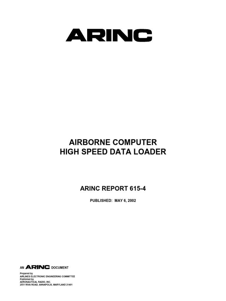 Airborne Computer High Speed Data Loader: Arinc Report 615-4 | PDF ...