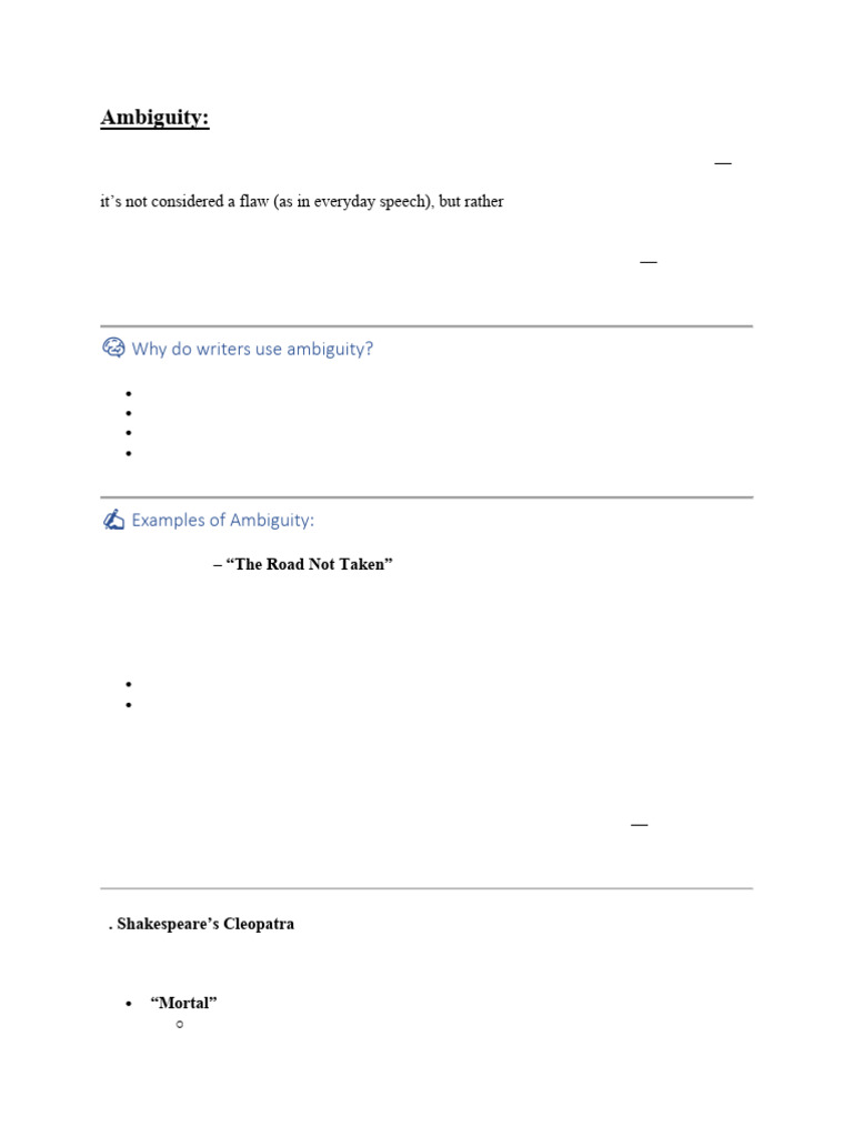 Understanding Ambiguity in Literature | PDF