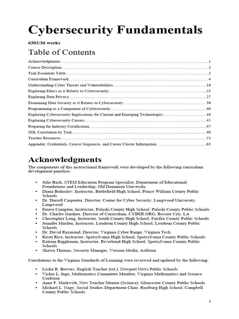 Cybersecurity Fundamentals | PDF | Computer Network | Information Security