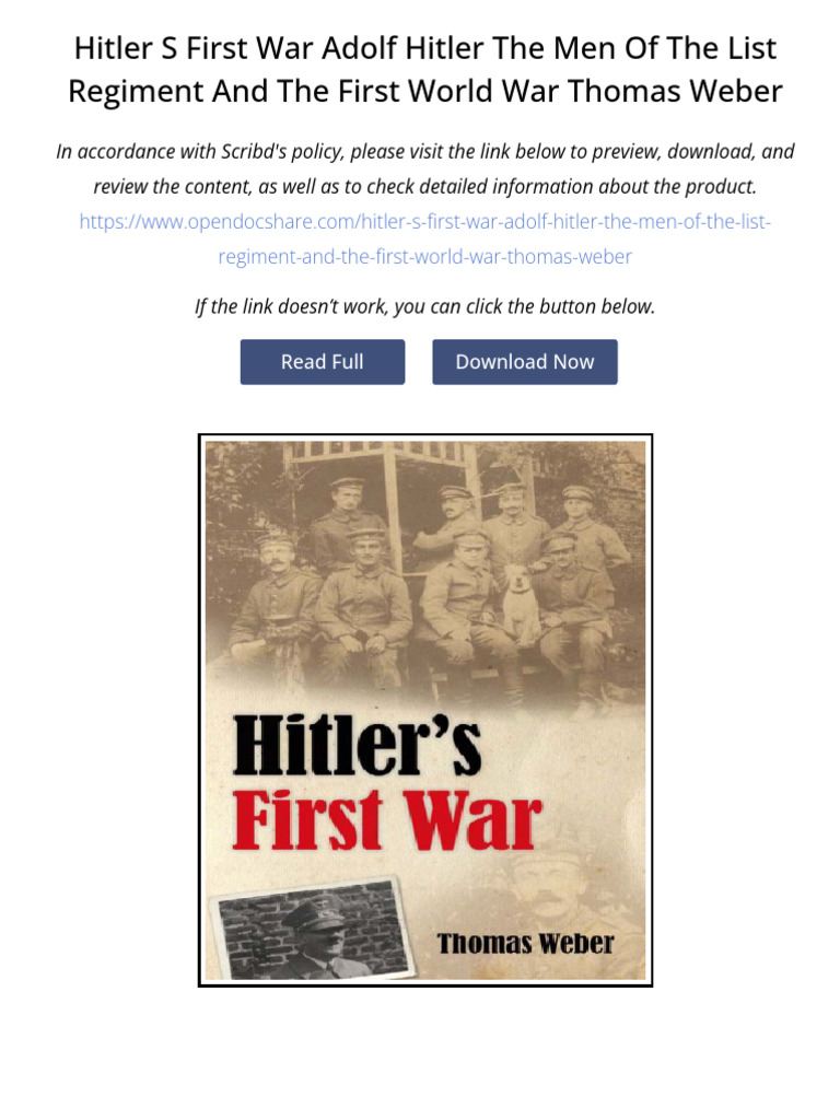 Hitler s First War Adolf Hitler the Men of the List Regiment and the ...