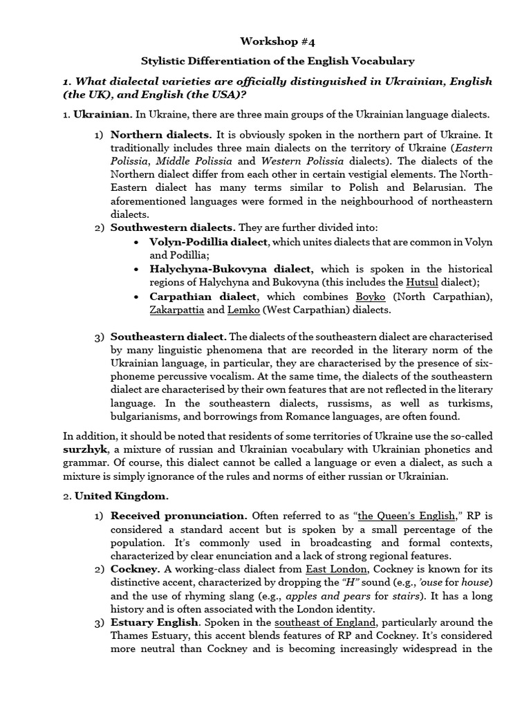 Practical Class #4 | PDF | English Language | Jargon