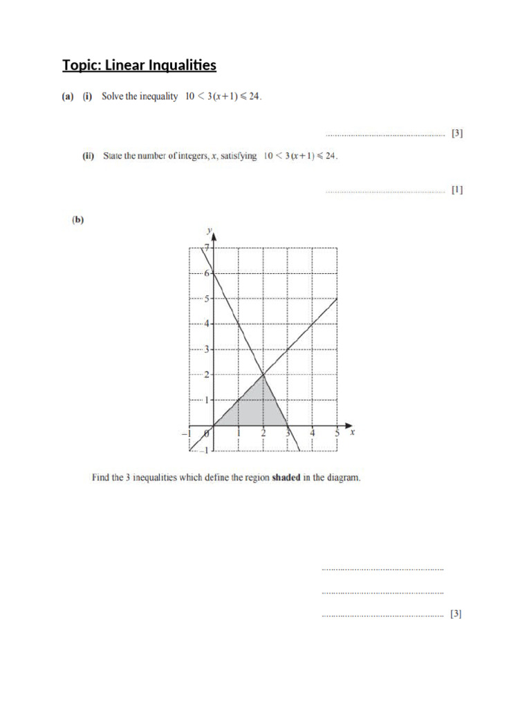 linear inequalities | PDF