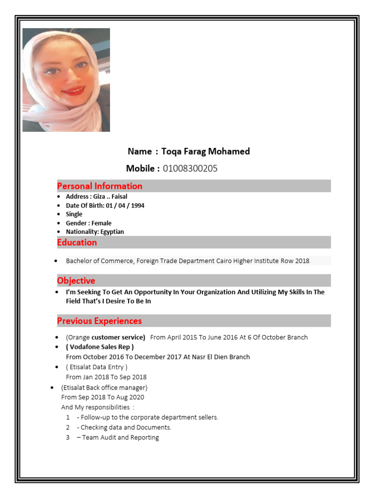 Toqa Farag Cv (1) | PDF